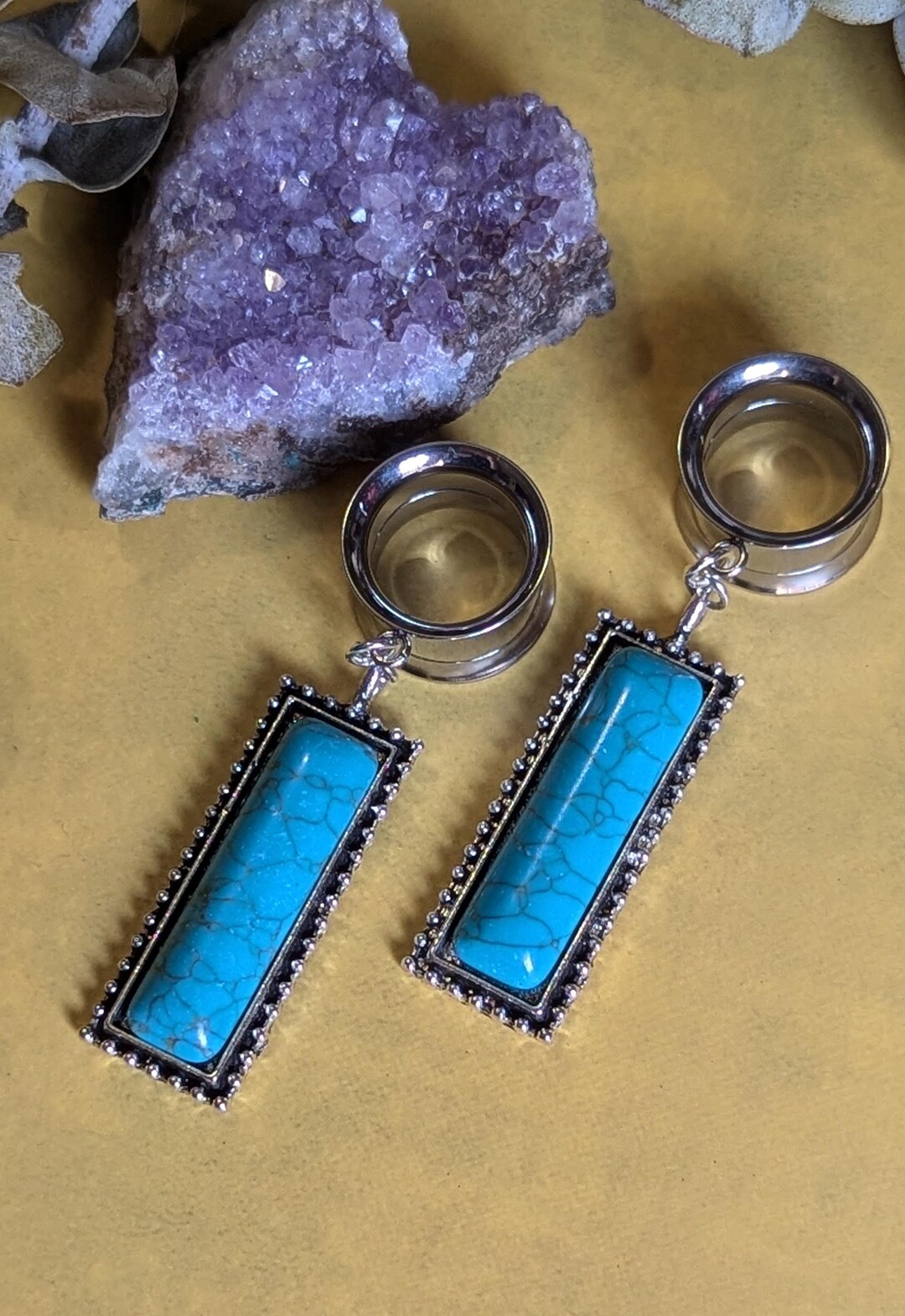 Turquoise Dangle Plugs Dangle Gauges - Etsy