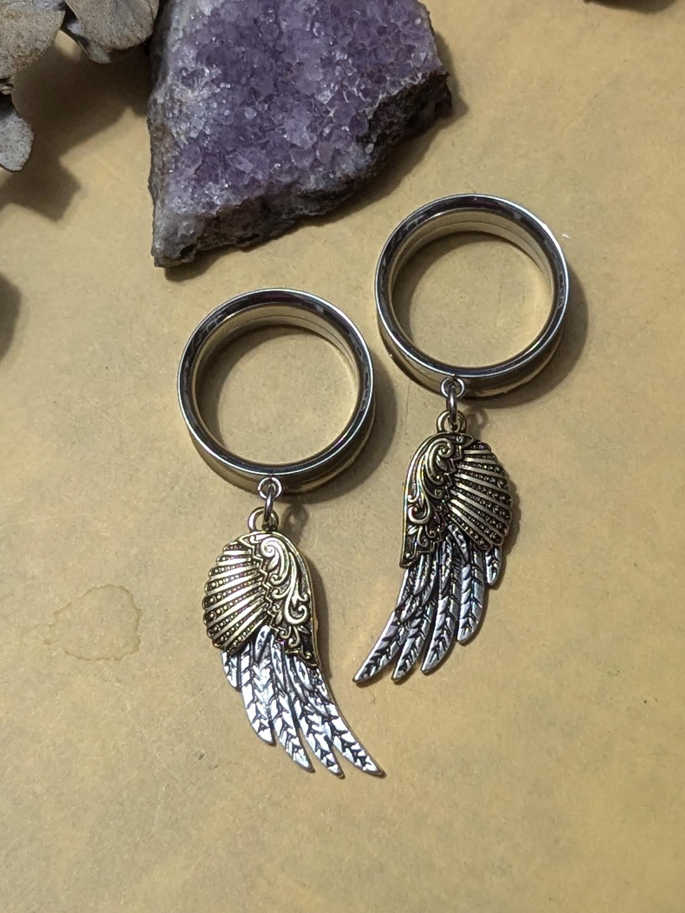 Angel Wings Dangle Plugs Dangle Gauges - Etsy