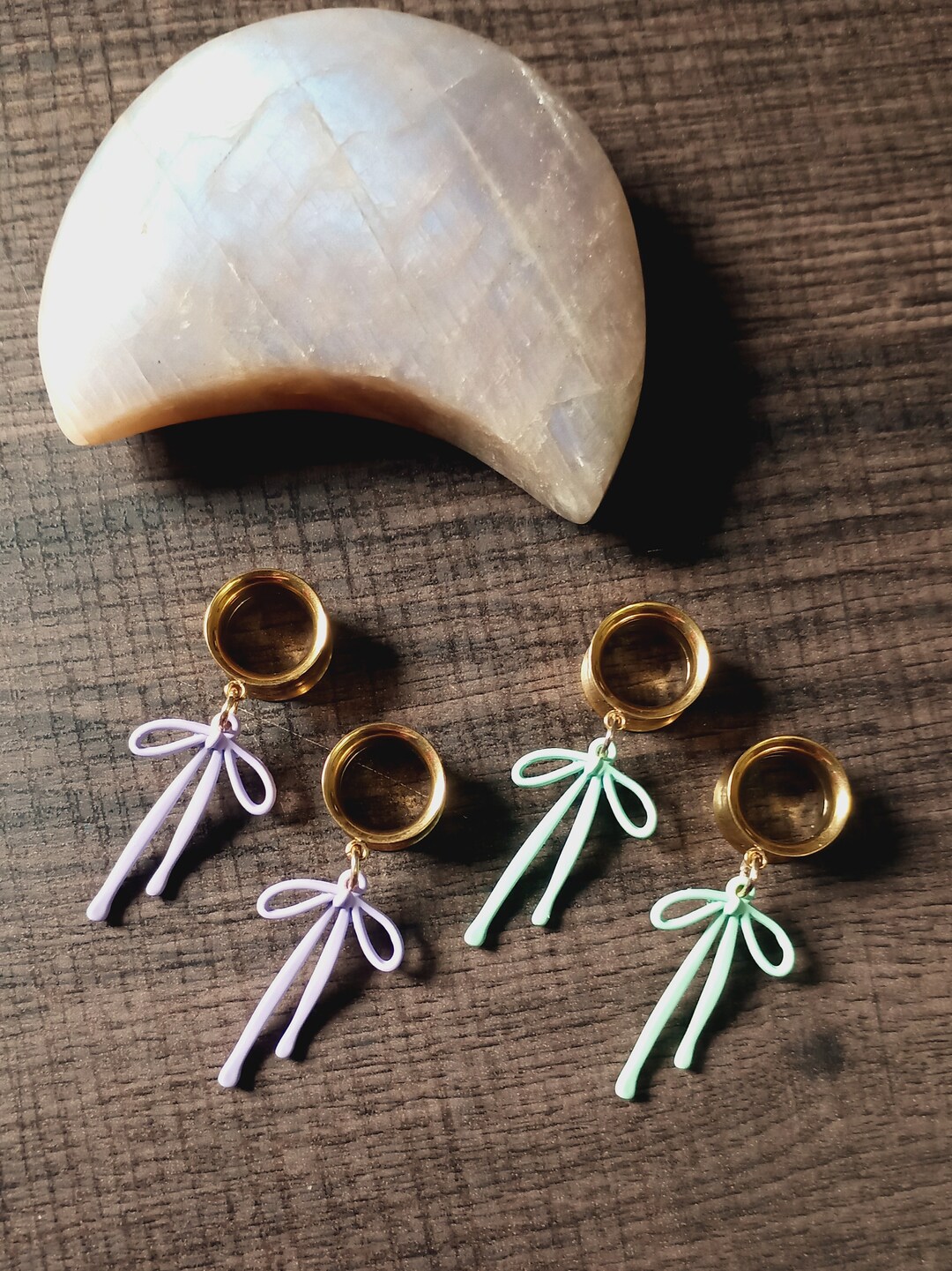 Pastel Bows Dangle Plugs Dangle Gauges - Etsy