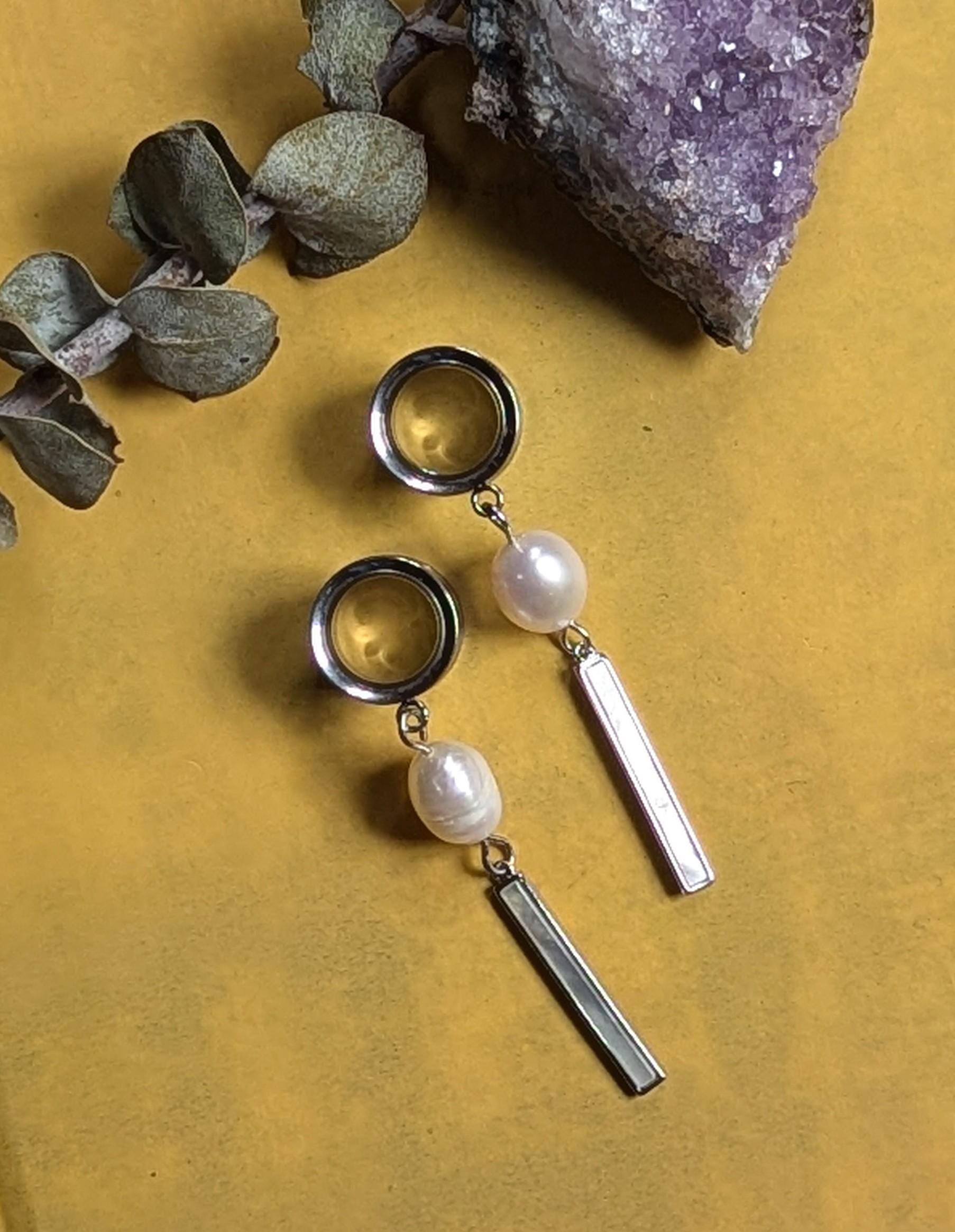 Freshwater Pearl Dangle Gauges Dangle Plugs - Etsy