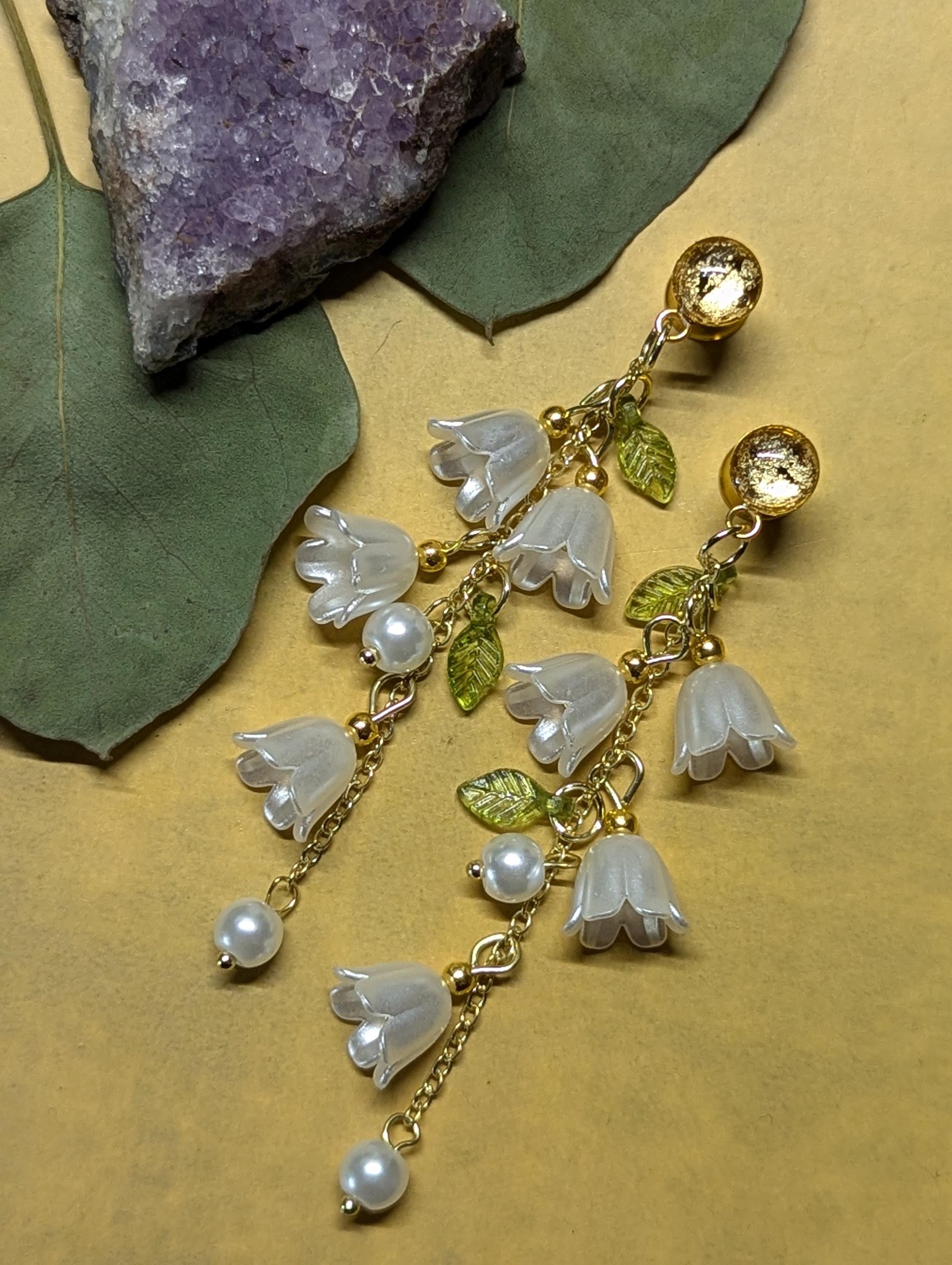 Lily of the Valley Dangle Gauges Dangle Plugs - Etsy
