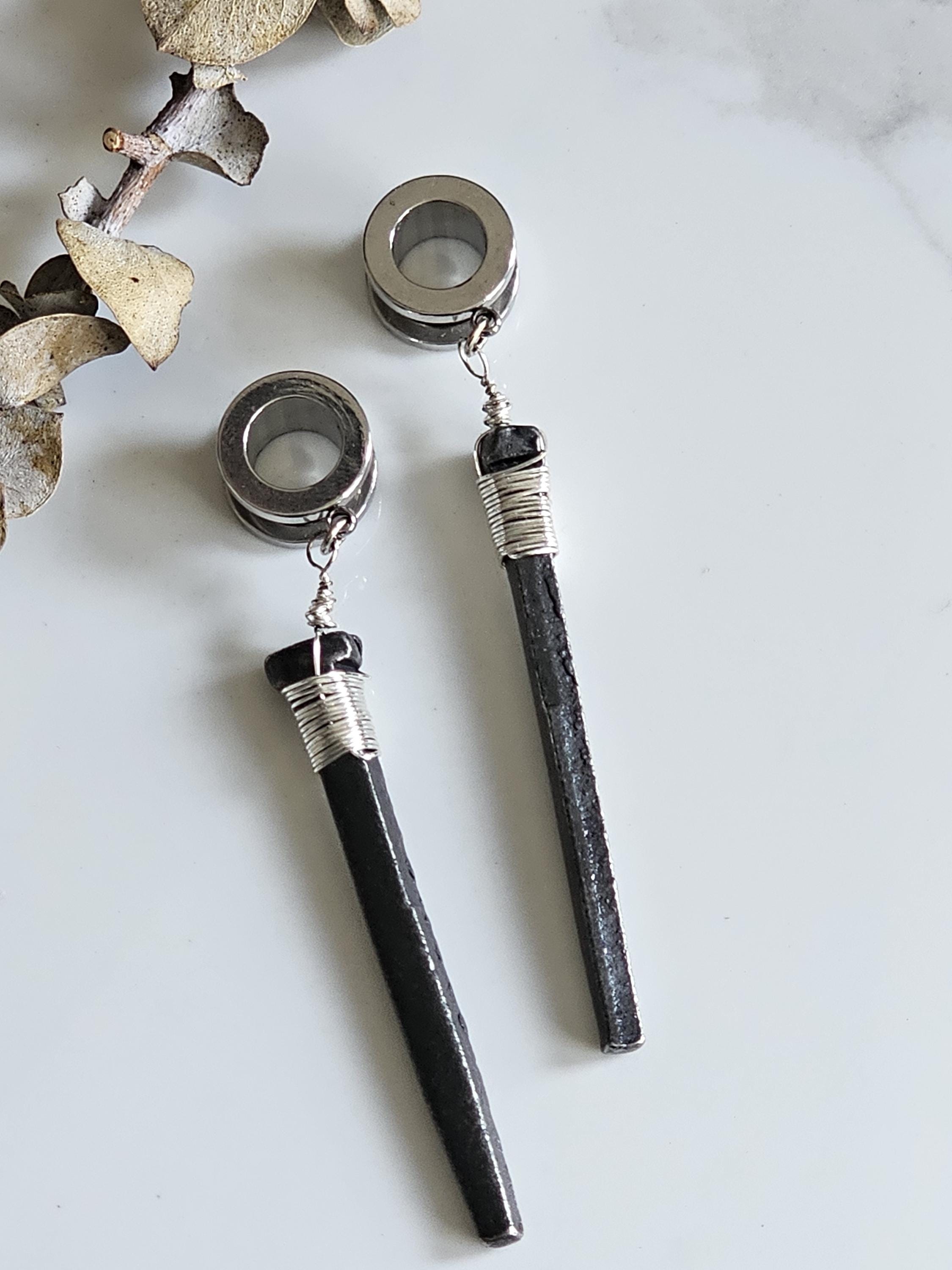 Coffin Nail Dangle Gauges Dangle Plugs Oddity Curio - Etsy