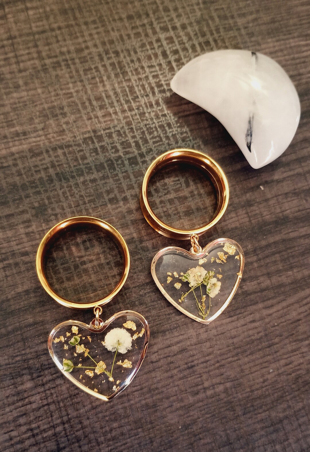 Floral Heart Dangle Gauges Dangle Plugs - Etsy