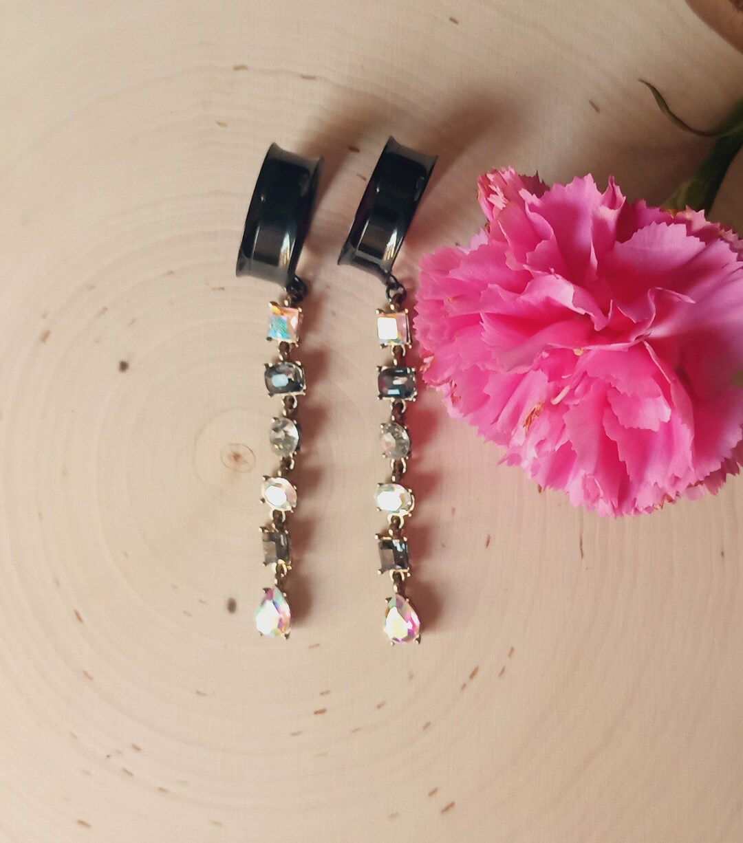 Retro Diamond Dangle Plugs Dangle Gauges - Etsy