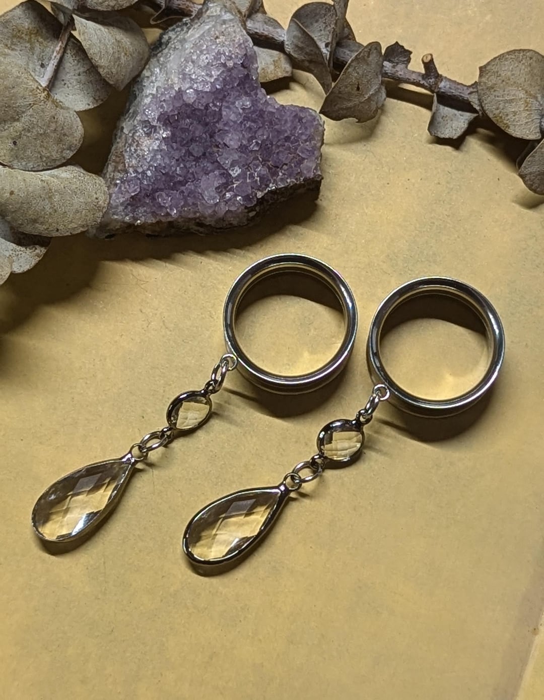 Glass Crystal Dangle Gauges Dangle Plugs - Etsy