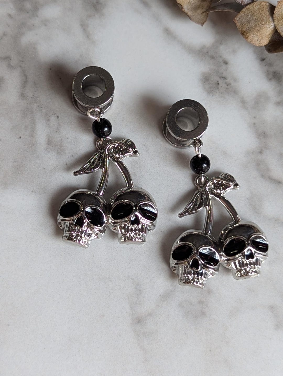 Goth Cherry Dangle Gauges Dangle Plugs - Etsy