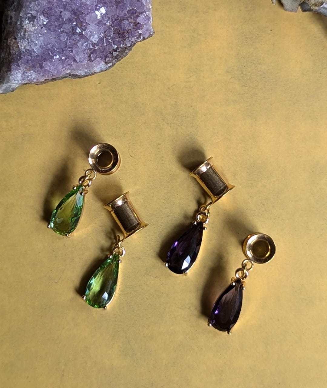 Crystal Drop Dangle Gauges Dangle Plugs - Etsy