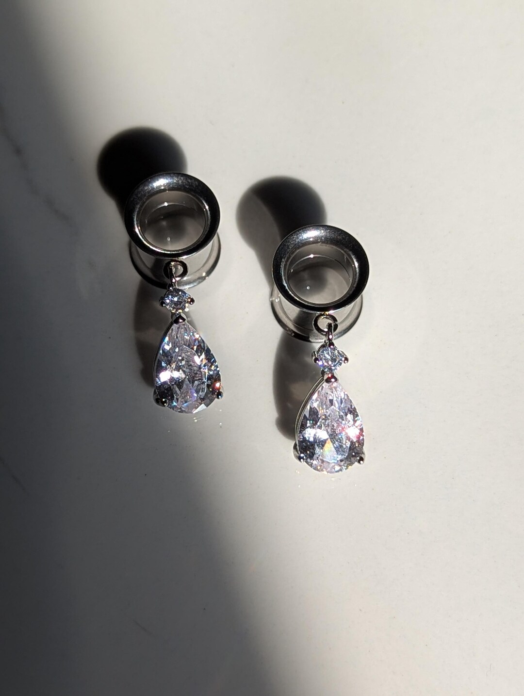 Crystal Drop Dangle Gauges Dangle Plugs Holiday Bridal Special Occasion ...