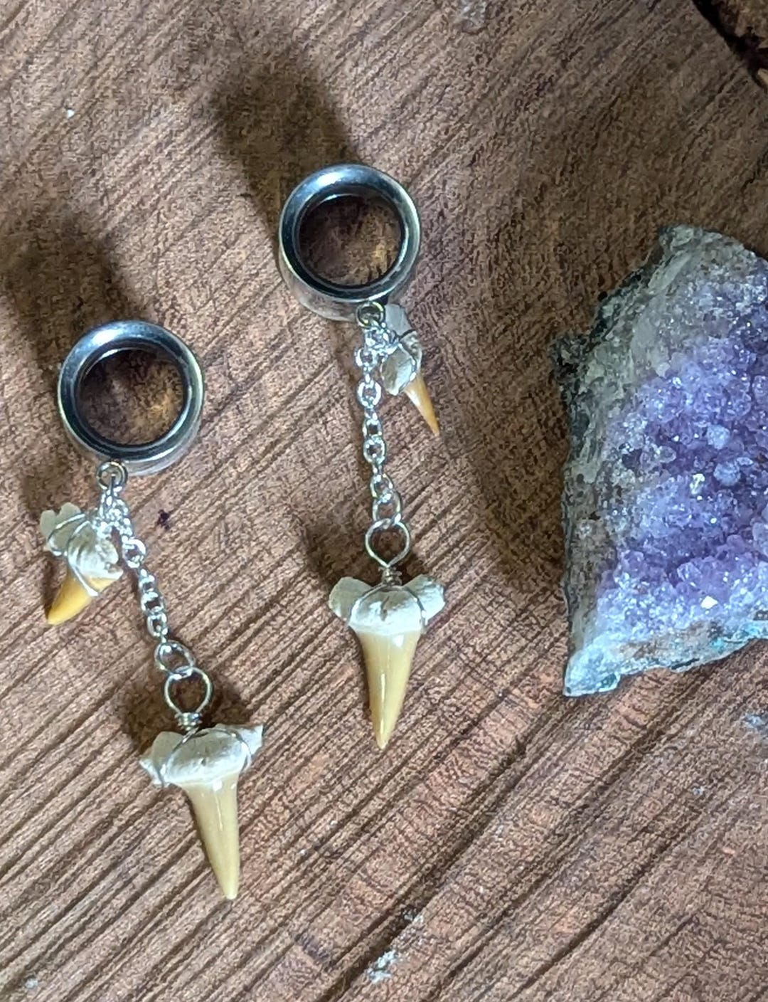 Shark Teeth Dangle Gauges Dangle Plugs Oddity Curio - Etsy