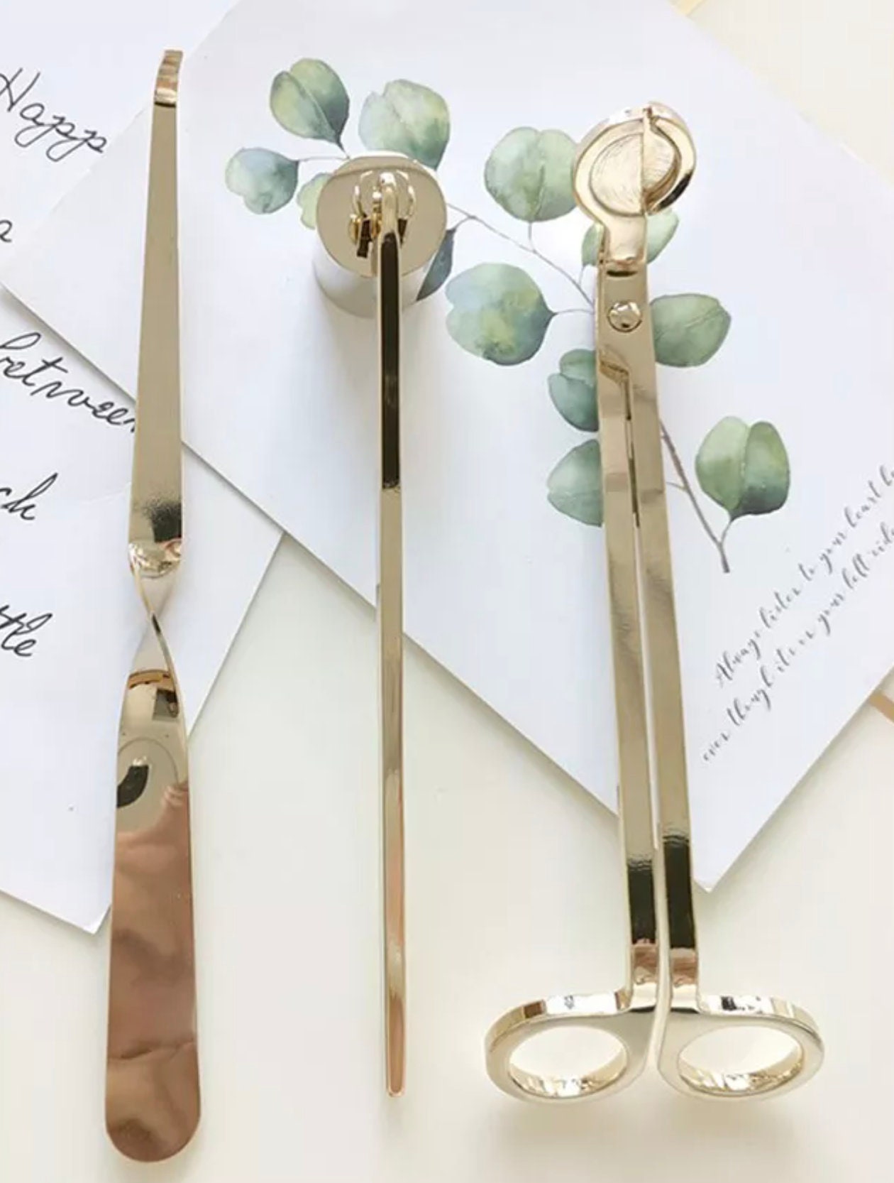 Gold Candle Care Kit Set 4 Piece Set Wick Trimmer Candle Tools ...