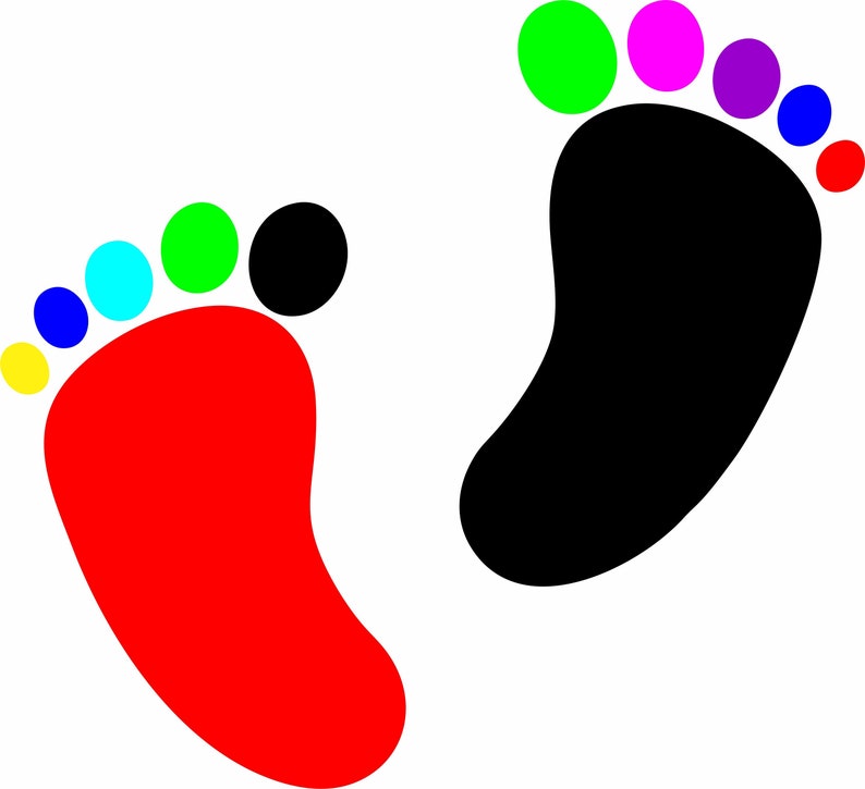 Colorful Feet Clip Art , Editable Clipart Instant Download - Etsy