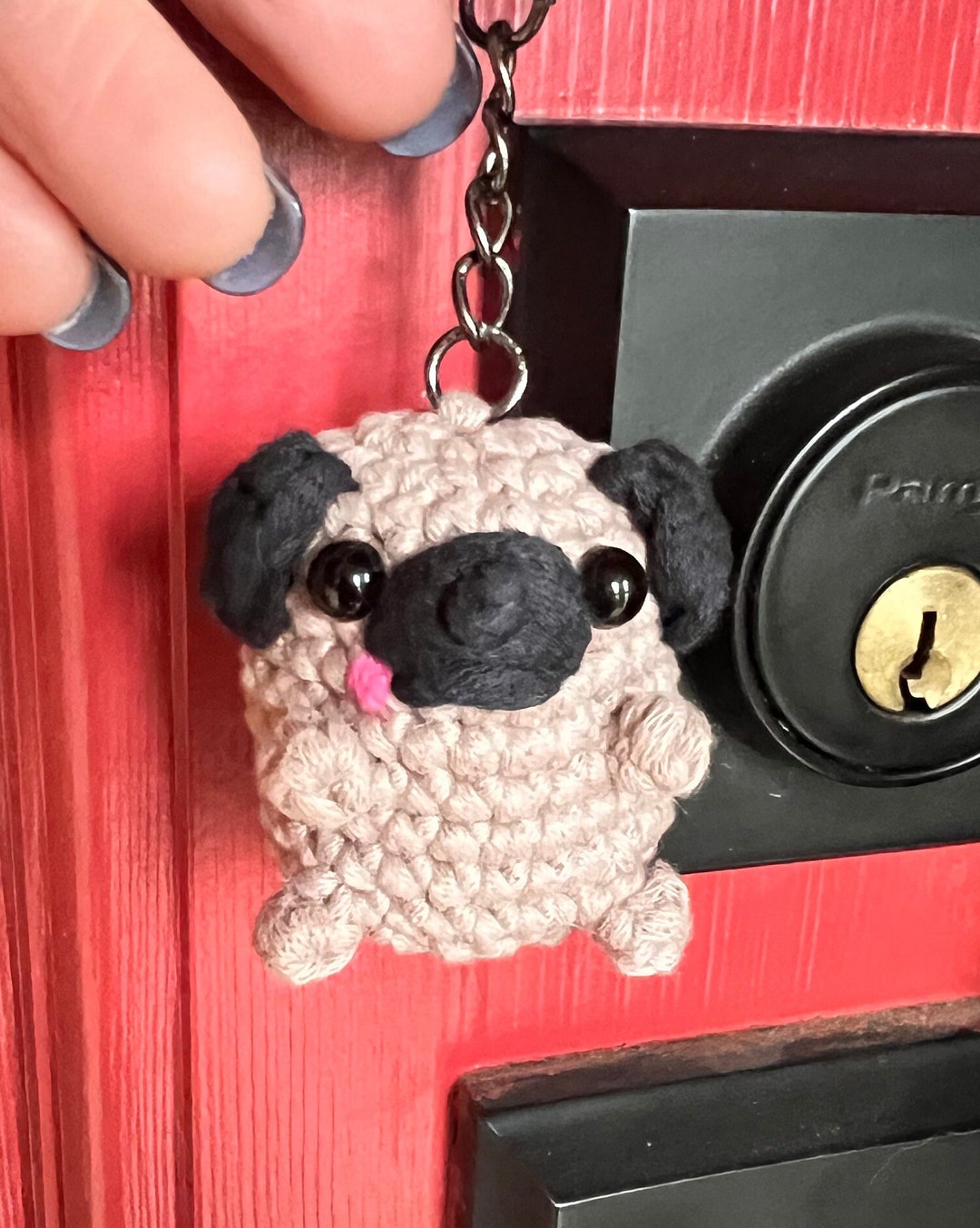 Crochet Pug Keychain mojo - Etsy
