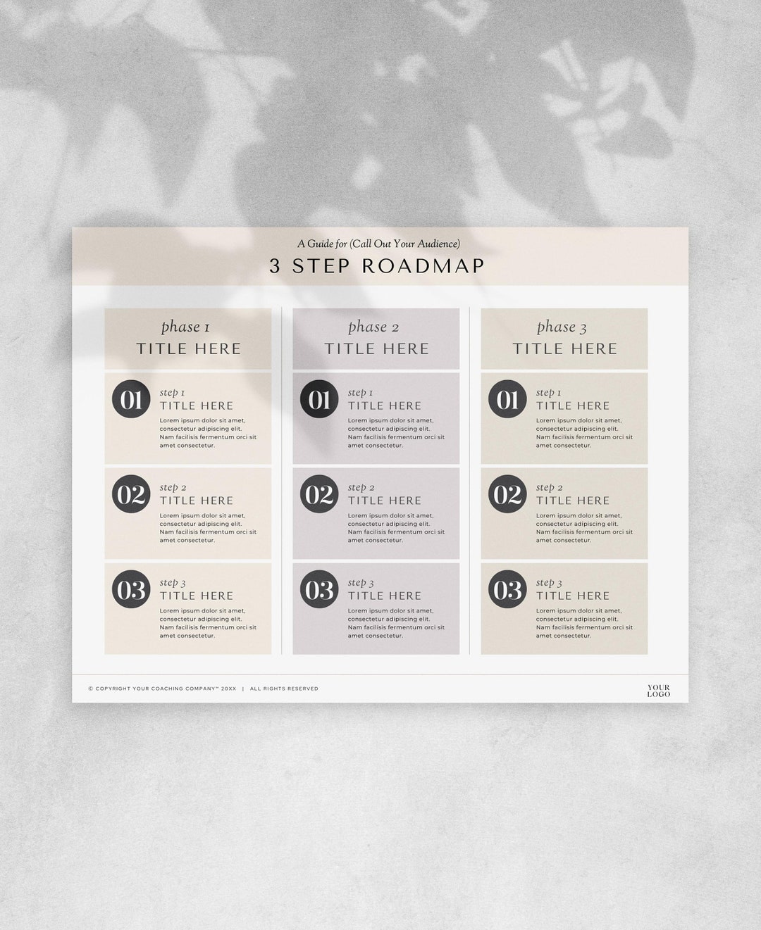 Canva 3 Step Roadmap Template | Canva Template | Fully Editable Flyer ...