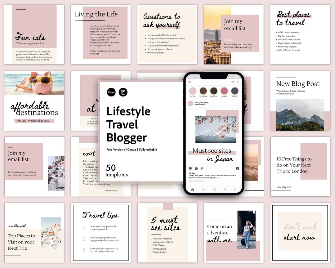 Instagram Travel Blogger Post | Lifestyle Blogger | Modern Minimalist ...