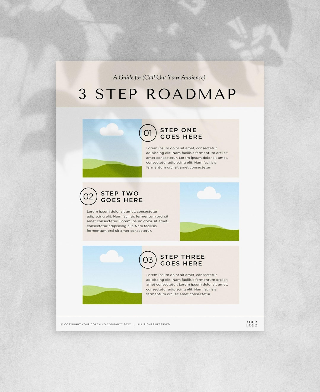 Canva 3 Step Roadmap Template | Canva Template | Fully Editable Flyer ...