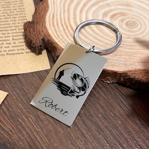 Fishing Keychain Stainless Steel - Etsy