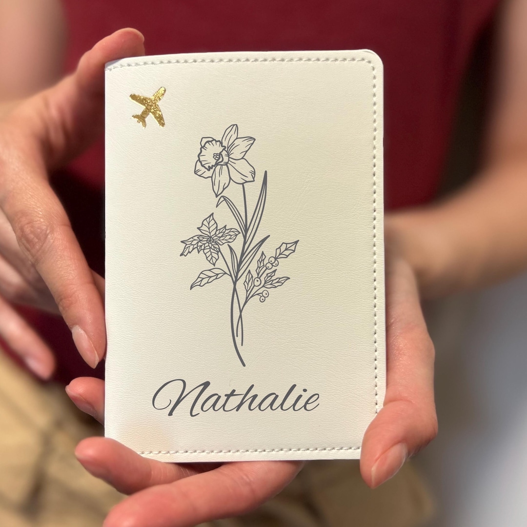 Birth Month Flower Passport Cover - Etsy