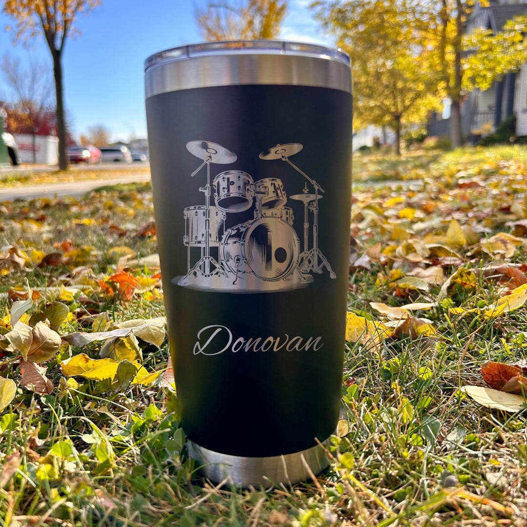 Drum Set 20oz Engraved Tumbler – Design #12 - Etsy
