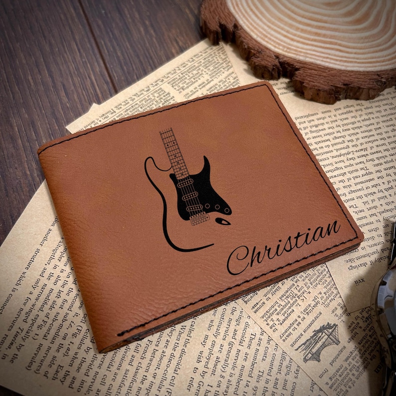 Electric Guitar Leather Wallet – Design #13 - Etsy