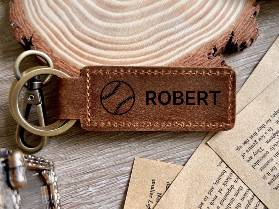 Baseball Leather Keychain - Etsy