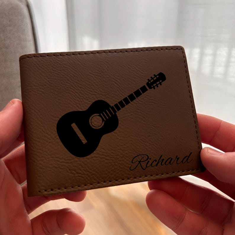 Guitar Leather Wallet - Etsy