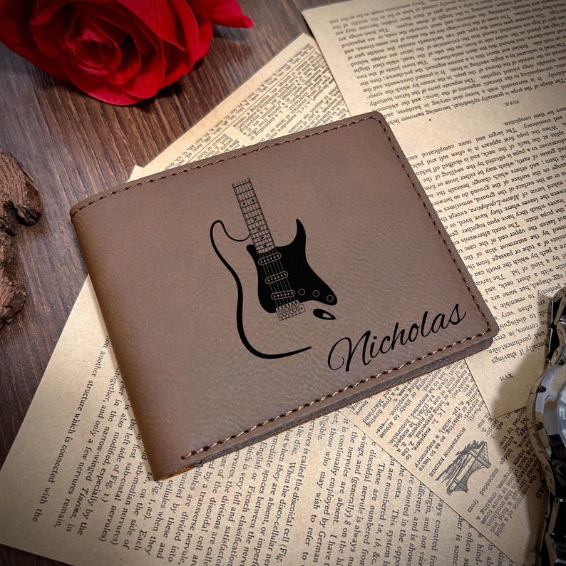 Electric Guitar Leather Wallet – Design #13 - Etsy
