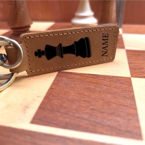Chess Leather Keychain - Etsy