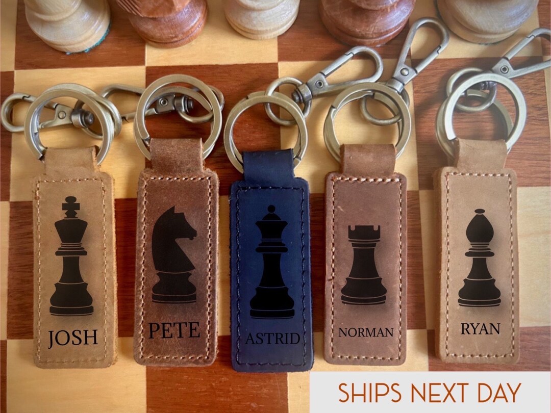 Chess Leather Keychain - Etsy