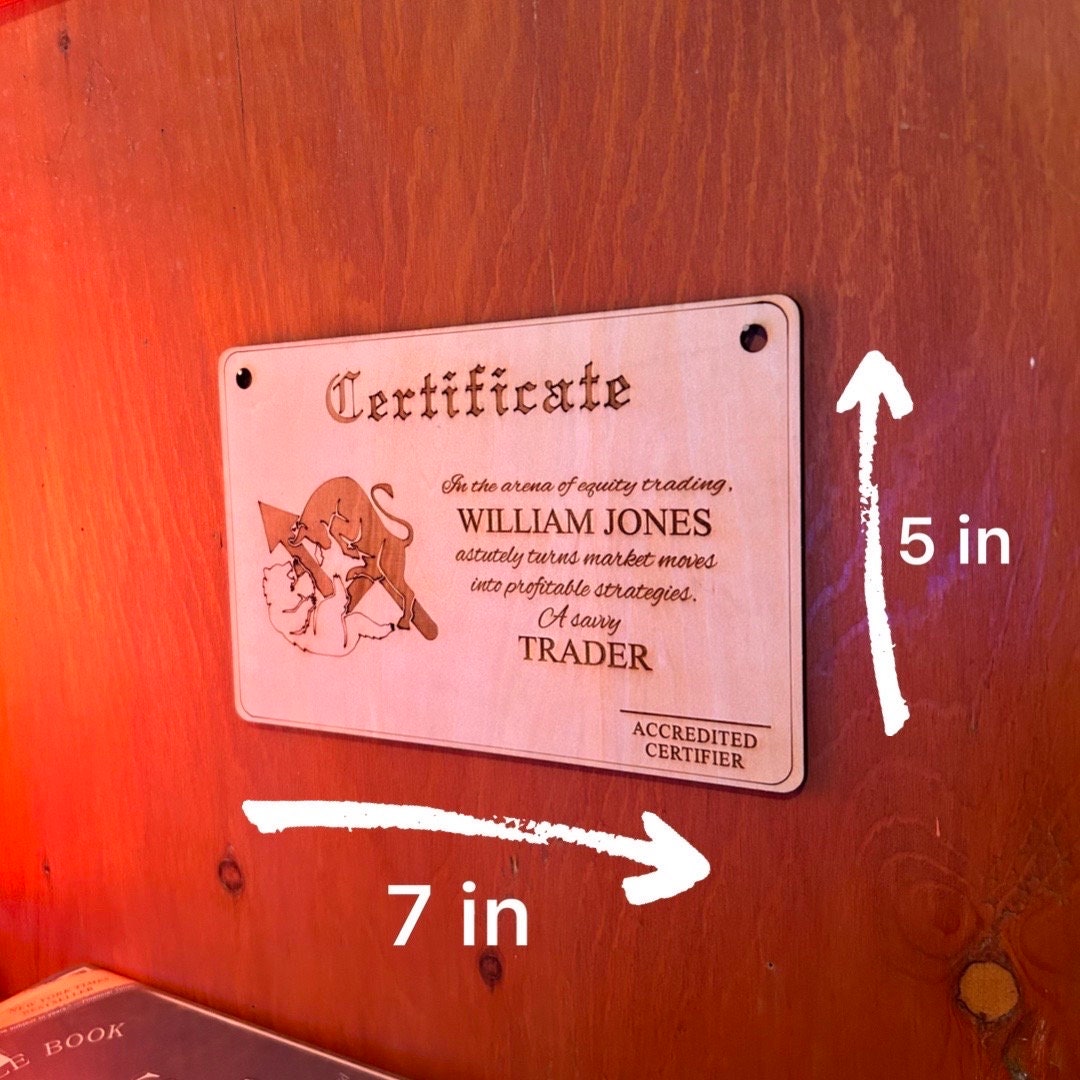 Stocks Lover Genuine Wood Certificate Investing Engraved Customized ...