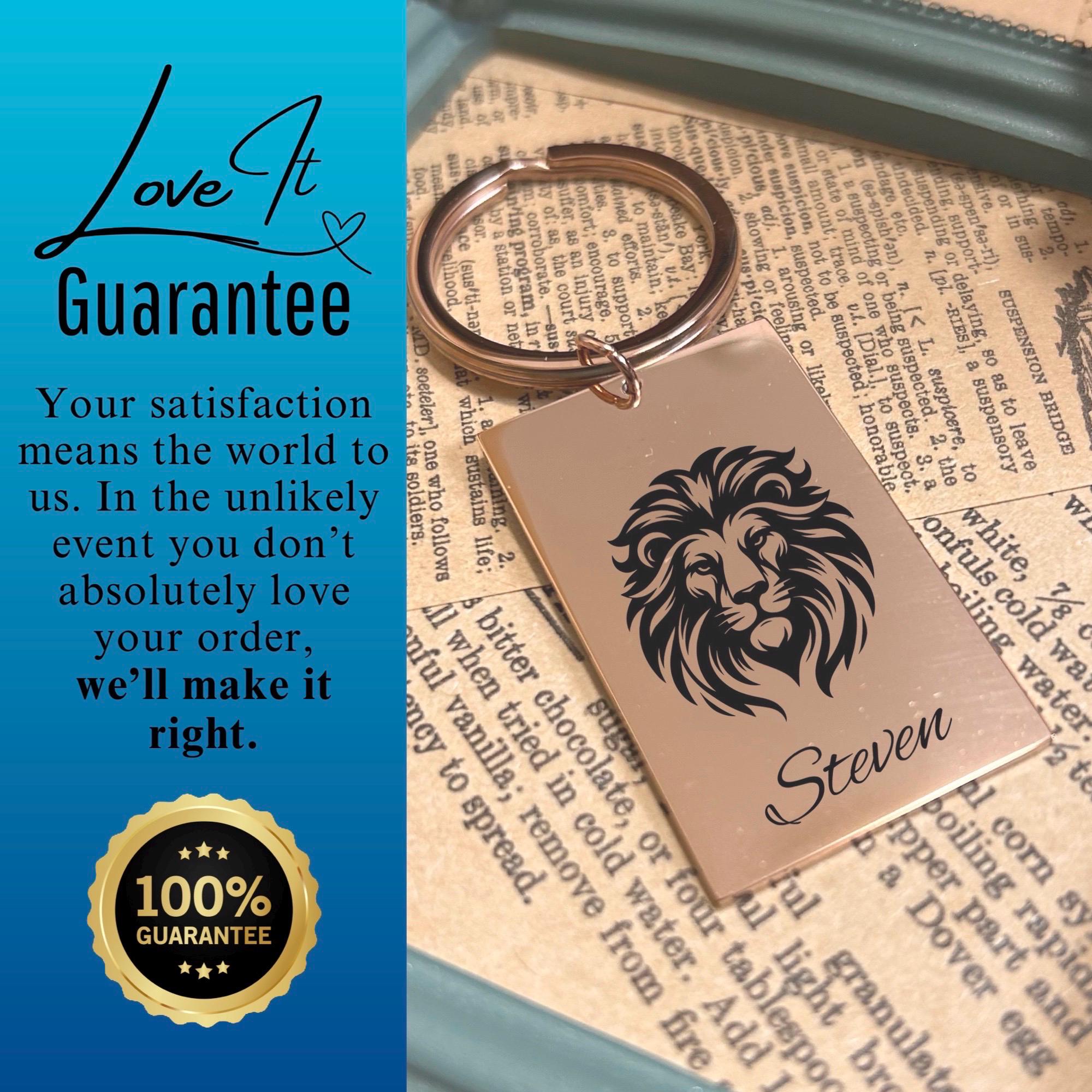 Lion Keychain Stainless Steel - Etsy