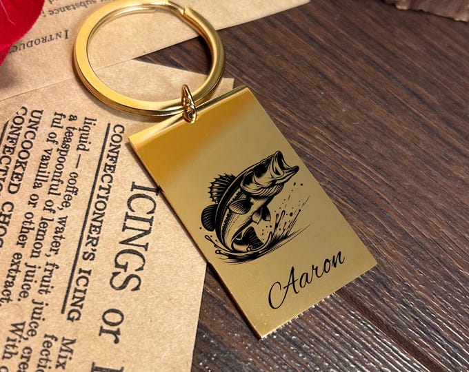 Smallmouth Bass Key Chain Wood Fisherman Gift for Bass Fishing ...