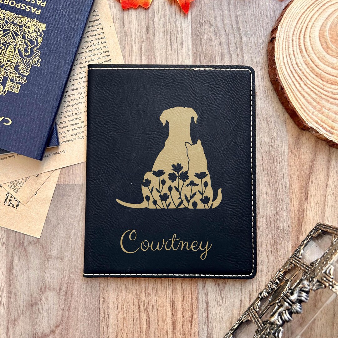 Gold Dog & Cat Passport Cover – Design #46 - Etsy