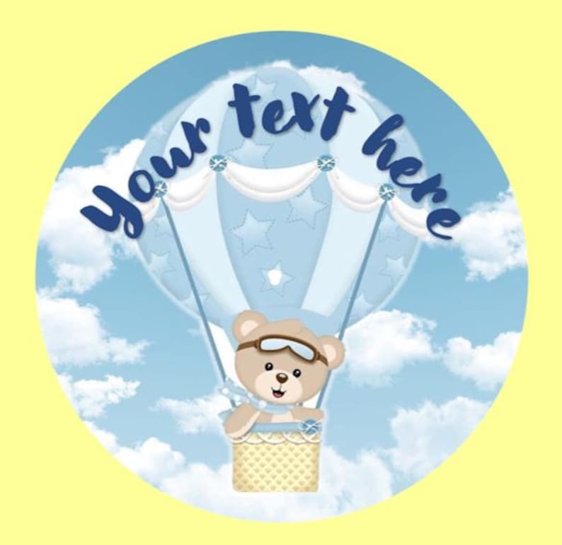 Boy Baby Shower Teddy Bear Balloon Edible Image Toppers - Etsy