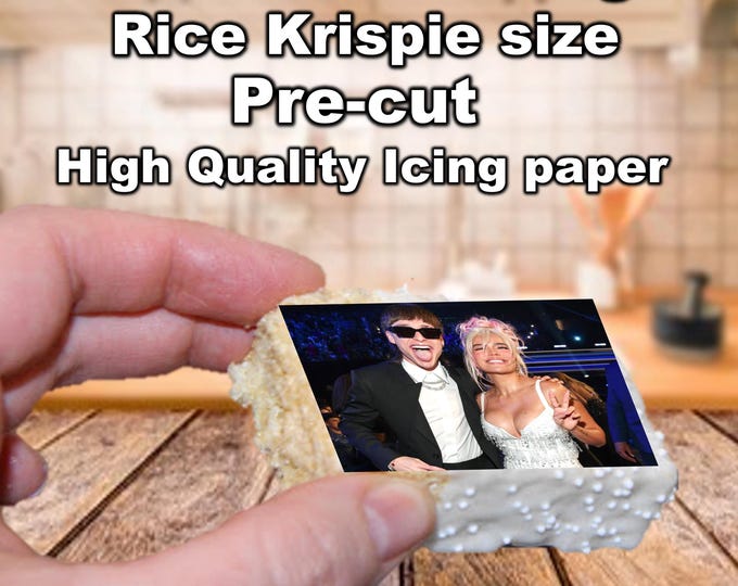 Custom Edible Image Toppers for Rice Krispies. Pre-cut Edible Stickers ...