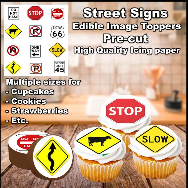 Street Signs Edible Image Toppers - Etsy