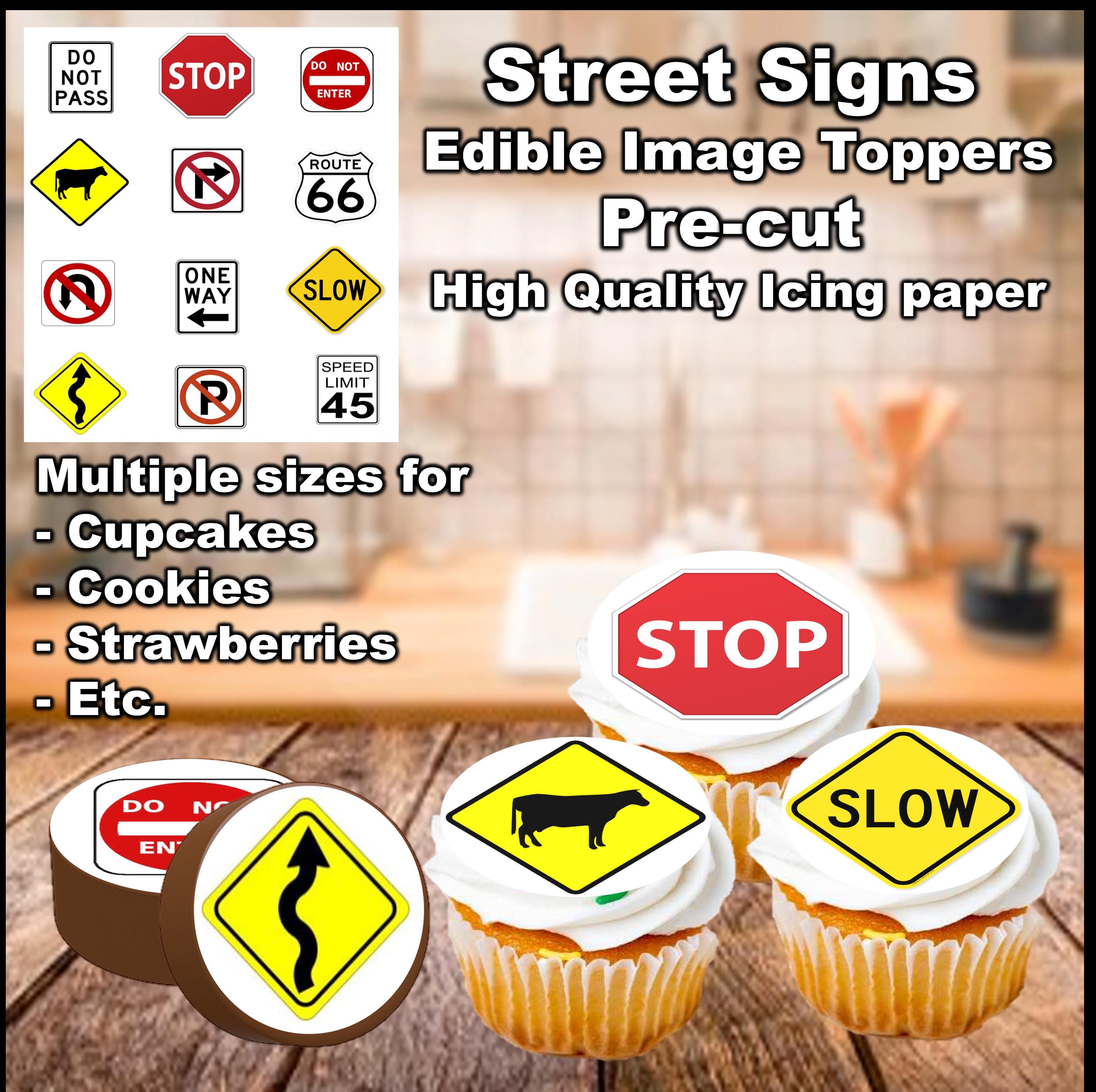 Street Signs Edible Image Toppers - Etsy