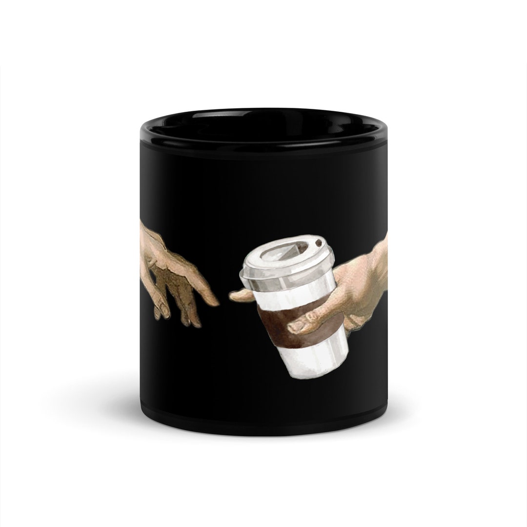 Coffee Cup X Creation of Adam by Michelangelo Coffee Mug Black - Etsy