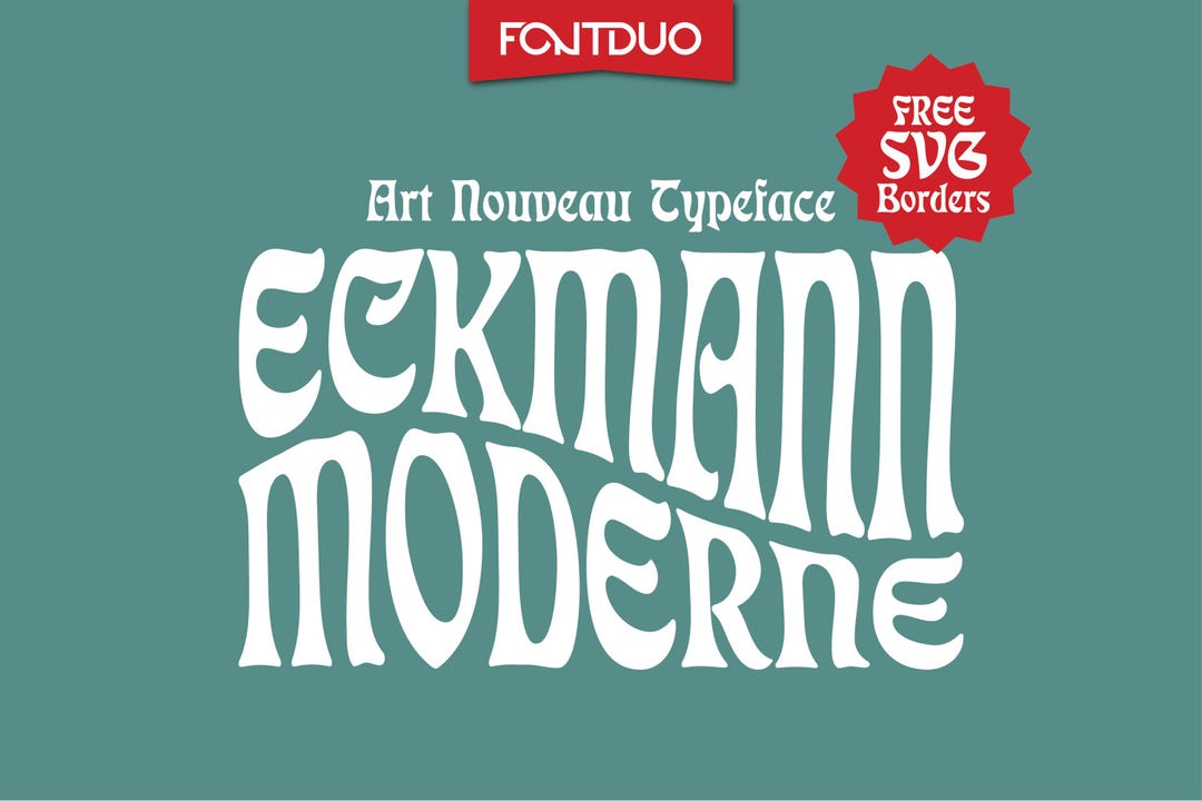 Elegant Art Nouveau Typeface Eckmann Moderne Font for Logos Branding ...
