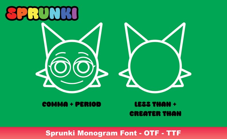 Sprunki Wenda Monogram Font OTF TTF – Bold Alphabet for Cricut, Vinyl ...