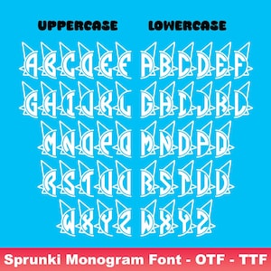 Sprunki Wenda Monogram Font OTF TTF – Bold Alphabet for Cricut, Vinyl ...