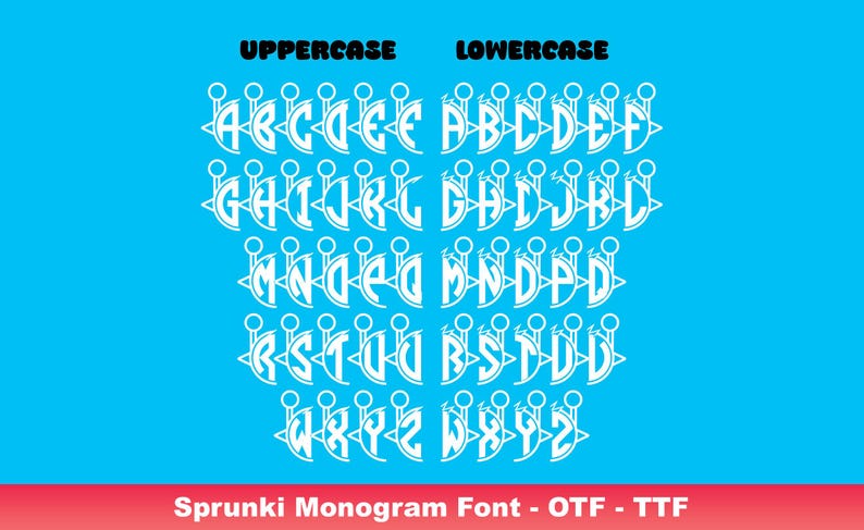 Sprunki Simon Monogram Font OTF TTF – Bold Alphabet for Cricut, Vinyl ...