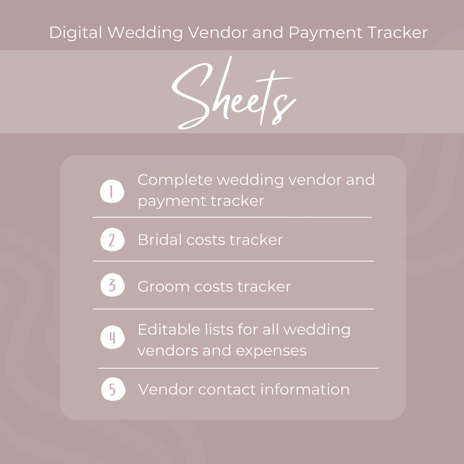 Wedding Vendor and Payment Tracker, Digital Wedding Vendor and Payment ...