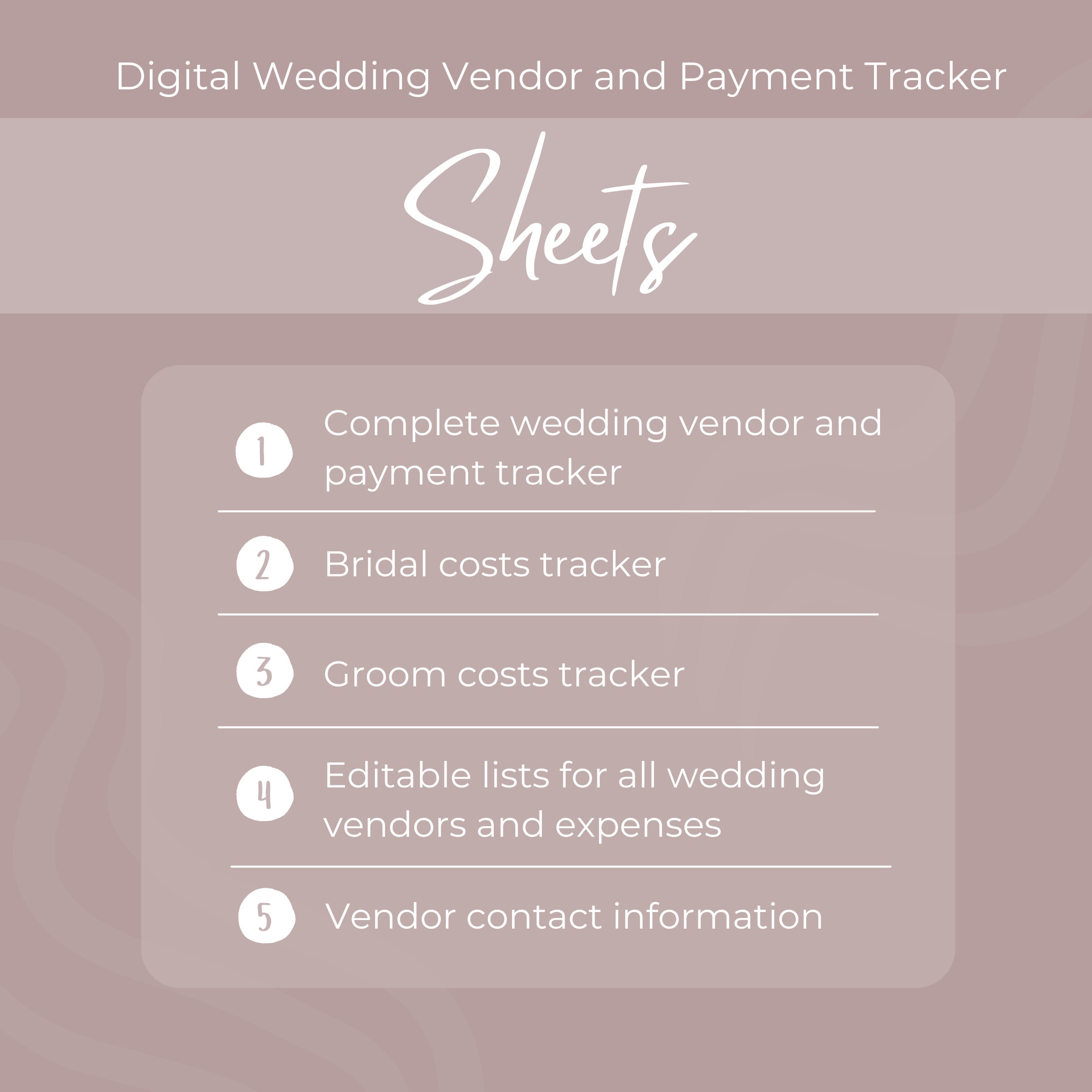 Wedding Vendor and Payment Tracker, Digital Wedding Vendor and Payment ...