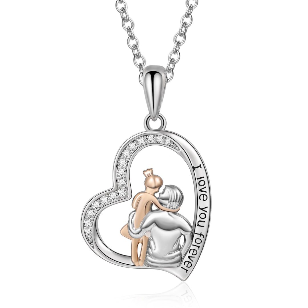 Father Daughter Heart Necklace: Rhodium Plated Keepsake Gift - Etsy