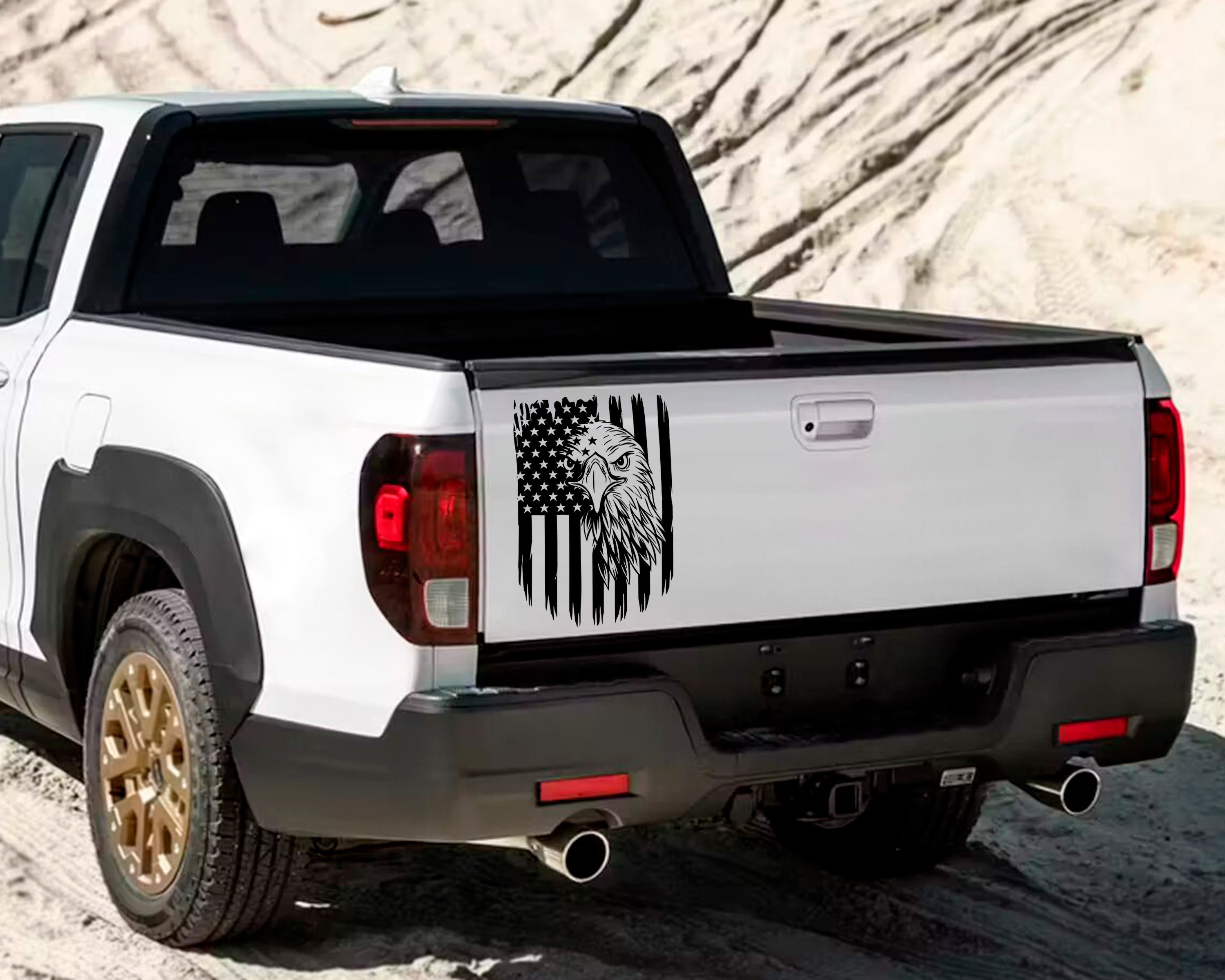 Eagle With American Flag Tailgate Vinyl Decal Sticker for - Etsy