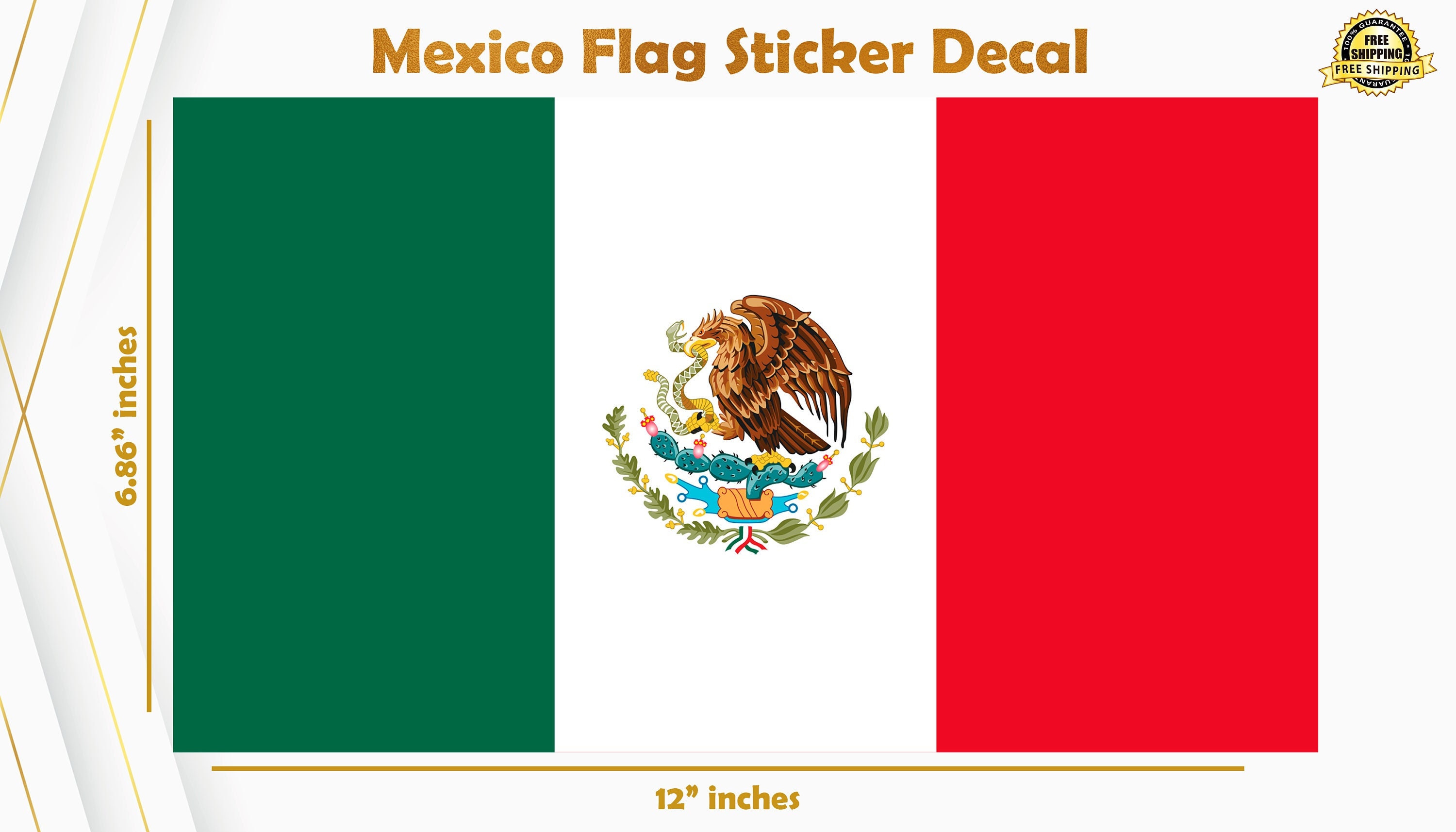 Calcomanía de la Bandera de México Bandera de la República - Etsy México