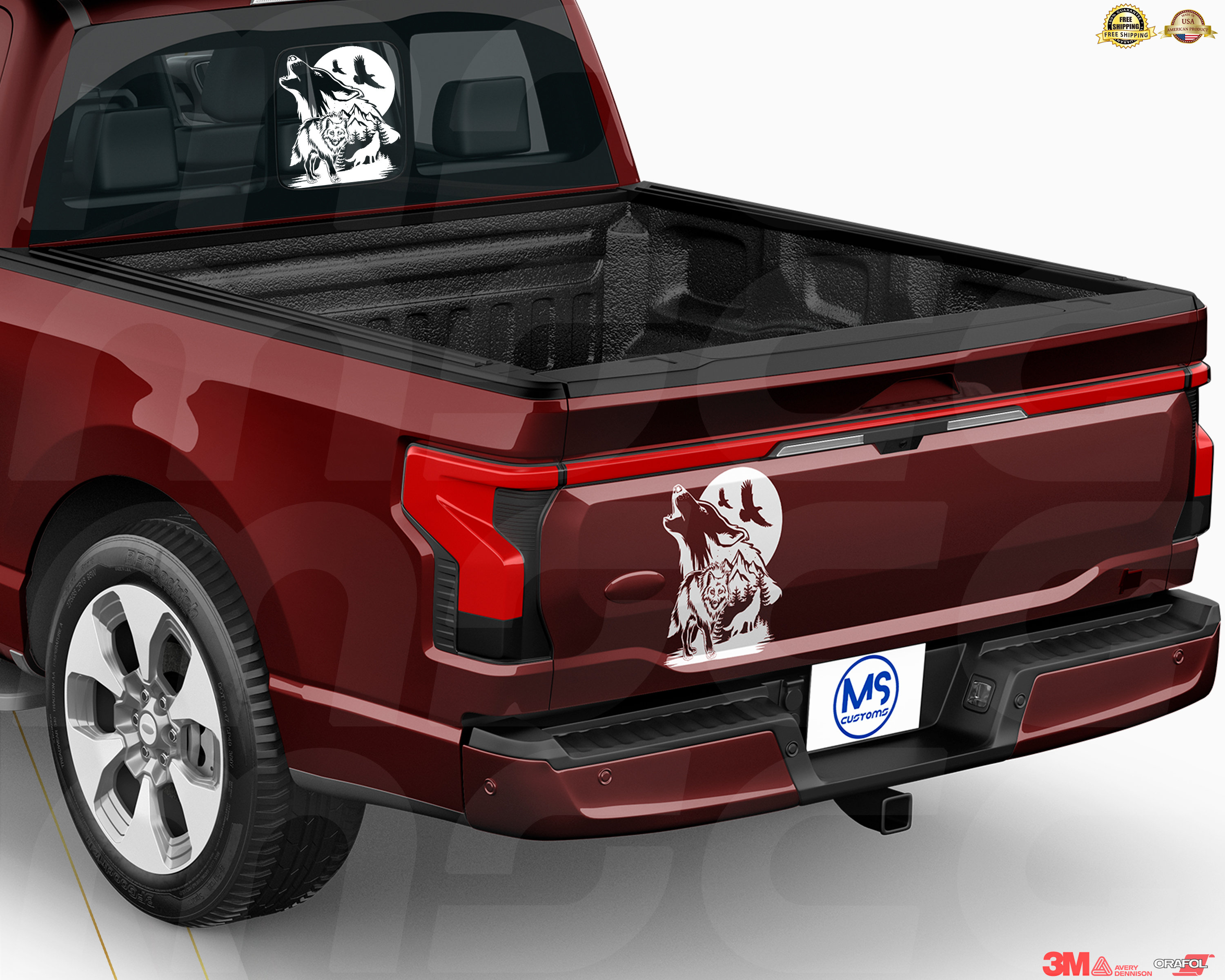 Howling Wolf Decal Car and Window Decal Wolf Moon Trees - Etsy