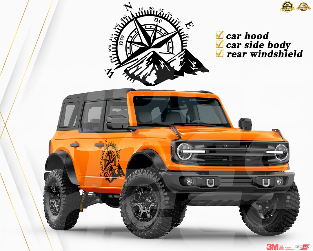 Compass Rose Vinyl Decal | Car Decals Compass With Mountain Hood ...