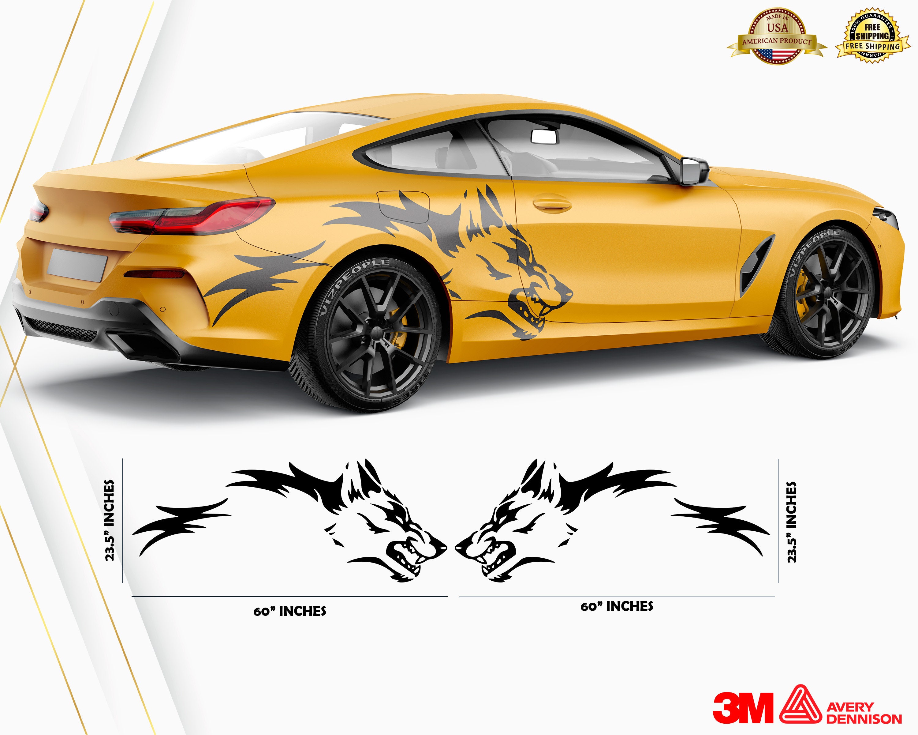 Coyote Wolf Side Graphic for Ford Mustang Ford Mustang Wolf - Etsy
