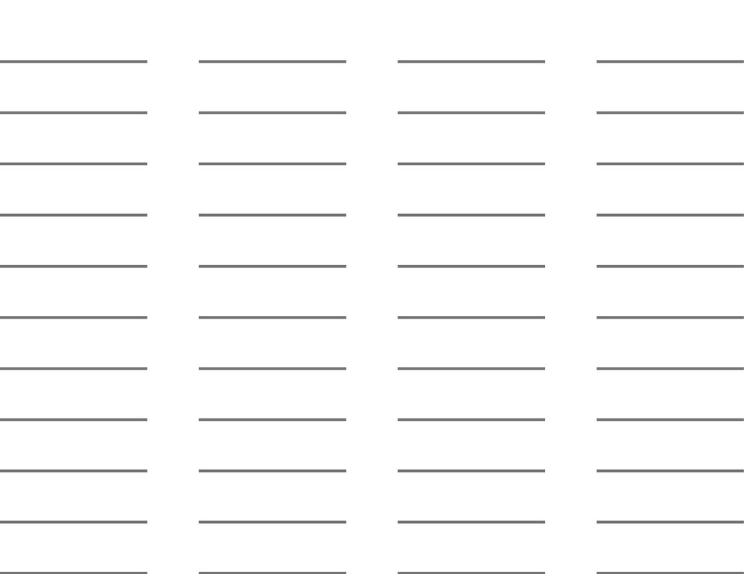 4 Column List Horizontal Gray - Etsy